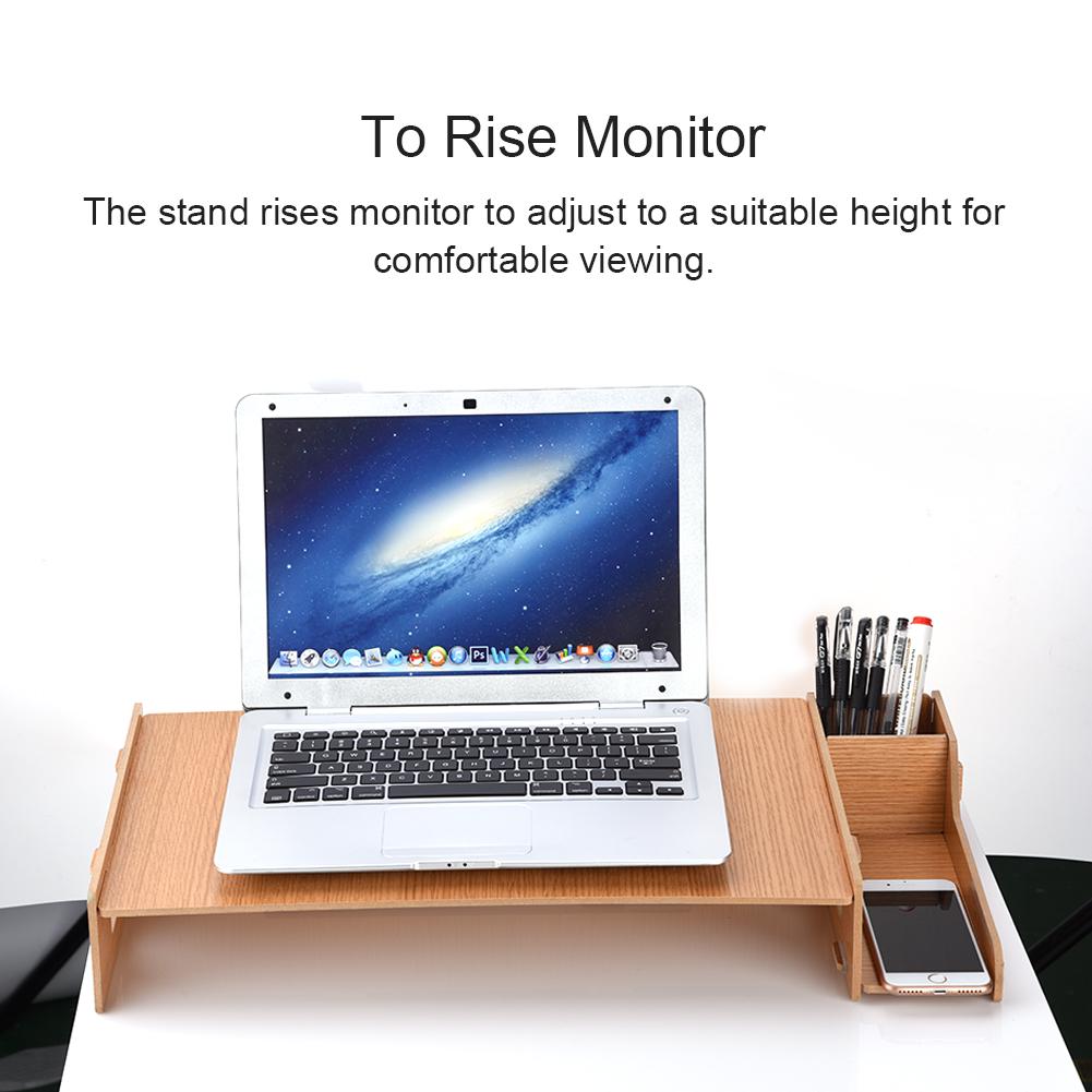 Buy Solid Monitor Stand Organizer High Density HDF Board Desktop ...