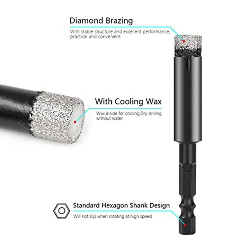 Cheap Dry Diamond Drill Bits 1/4Inch with Quick Change Hex ,Diamond Hole Saw for Granite ...