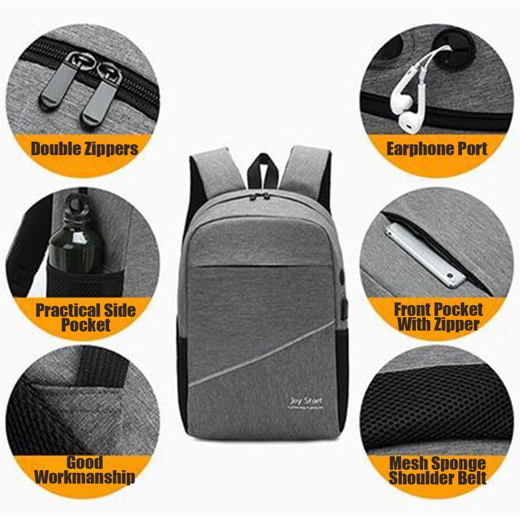 Buy 3Pcs/Set Unisex Fashion Band USB Charging Port Laptop Bags Business ...