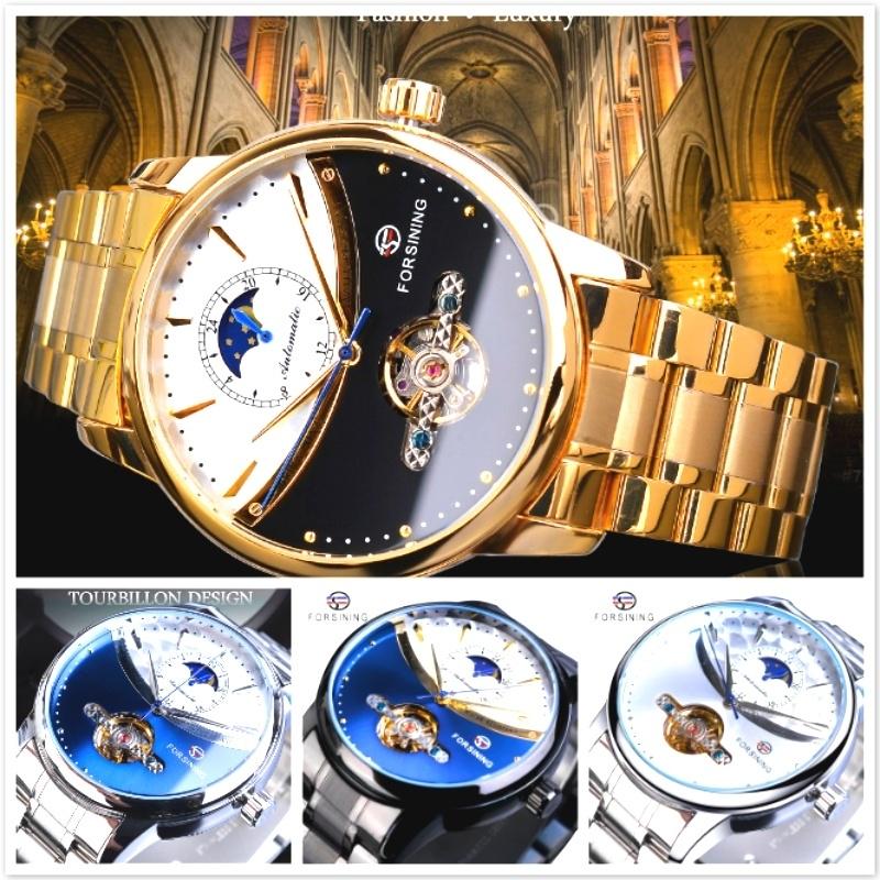 Moon Watches Blue Business Tourbillon Mechanical Wristwatch Relojes ...