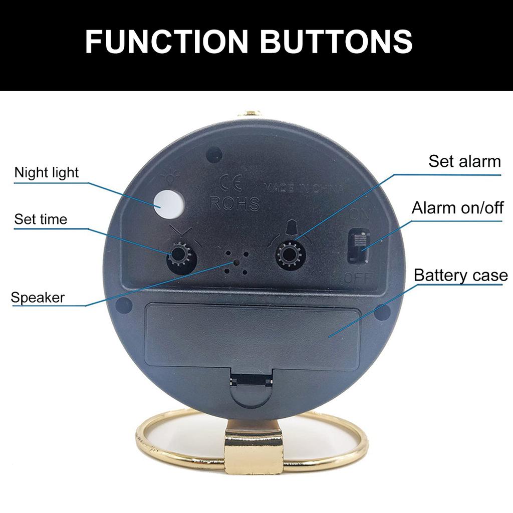 Buy Analog Alarm Clock Light Emitting Silent Non Ticking Clock for Kid ...