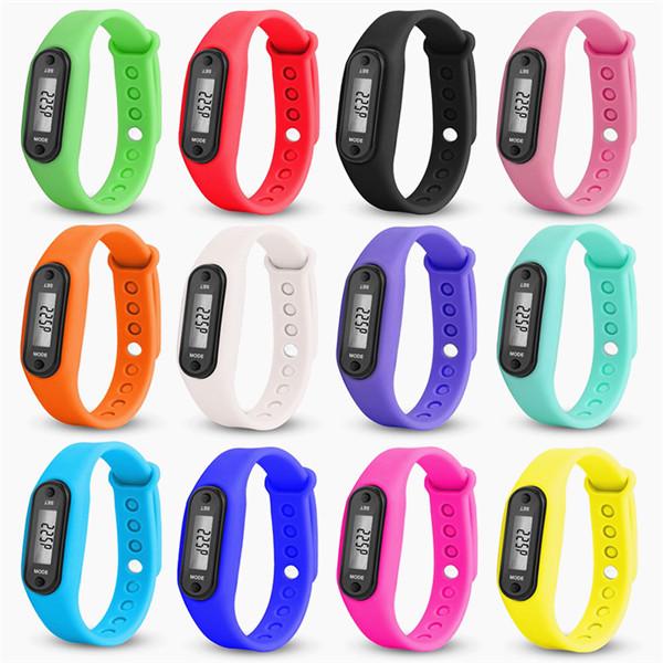 Silicone Bracelets Step Watch Bracelet Pedometer Calorie Counter ...