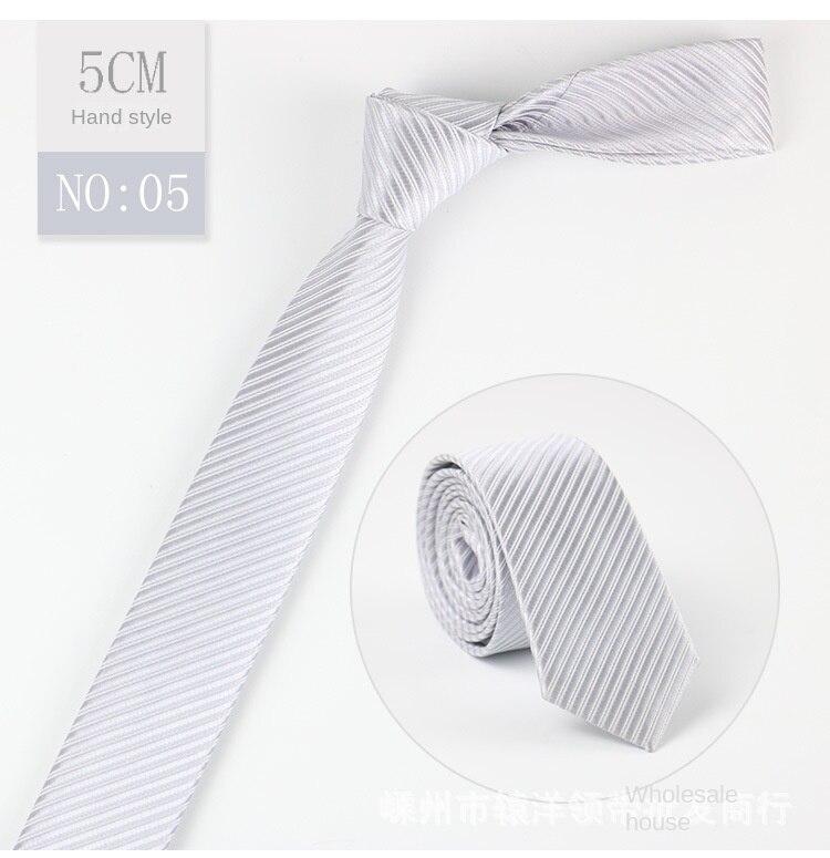 Buy Lazy Tie Men's Solid Color Small Necktie Korean Style Tie Male Gray ...