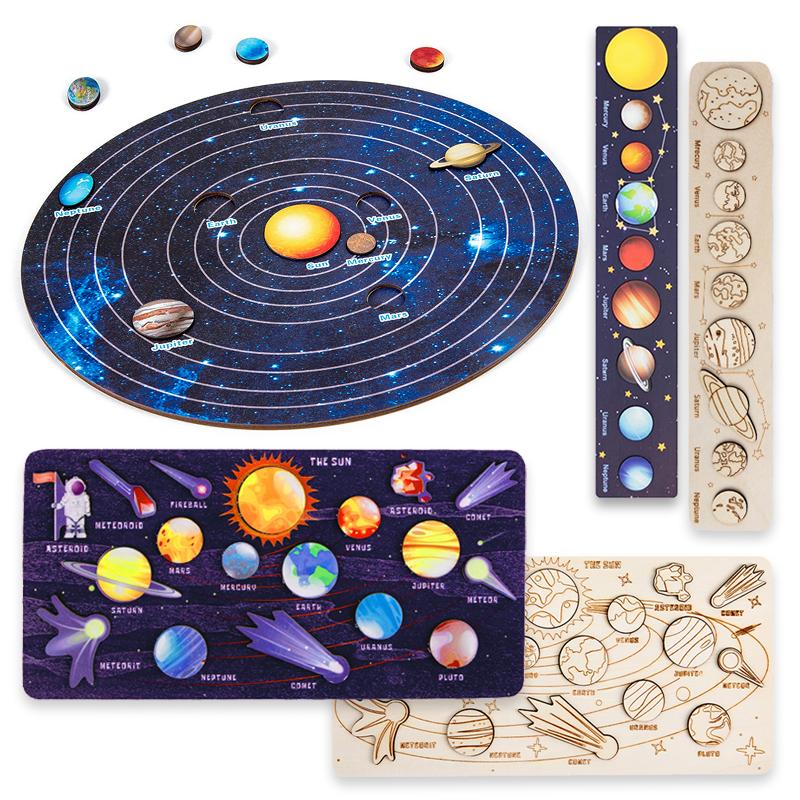 Solar System 3d Jigsaw Puzzle Montessori Wooden Toys Space Planets ...