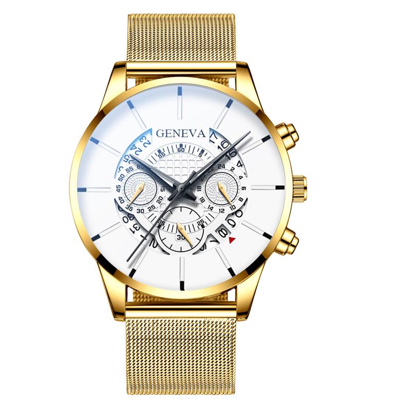 Fashion Mens Geneva Watch Casual Date Calendar Quartz Sports Watch ...