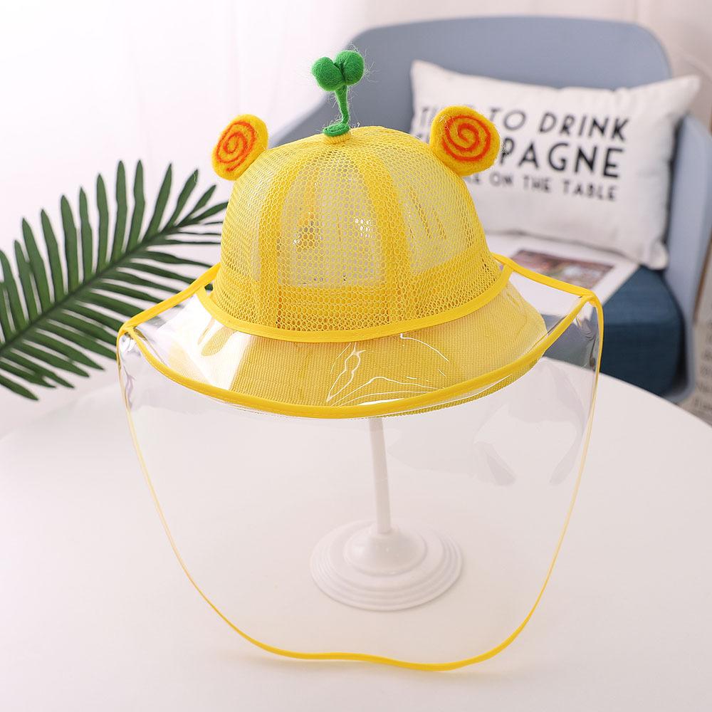 Buy Pink Yellow Baby Breathable Net Hats with Transparent Plastic Mask ...