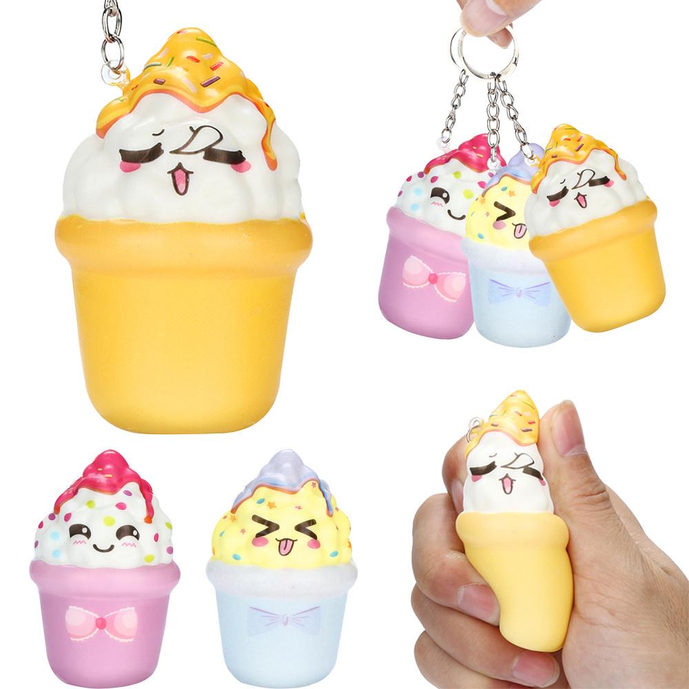 Buy Squishies Kawaii Ice Cream Slow Rising Cream Scented Keychain ...