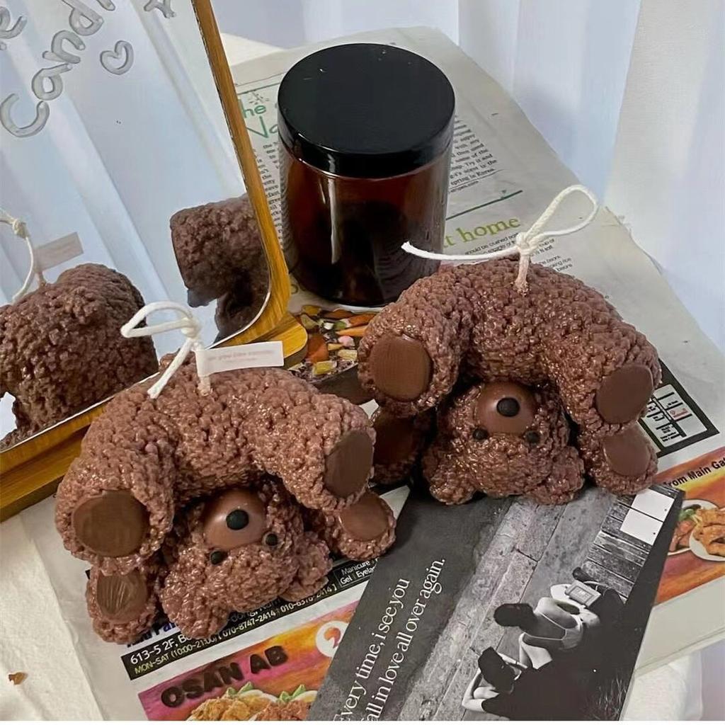 Inverted Bear Scented Candle Mold diy Korean ins handmade silicone mold ...