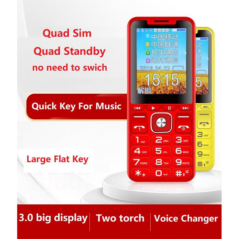Buy RED SUN Unlock 2G GSM Quad 4 Sim Quad Standby Mobile Phone Magic ...