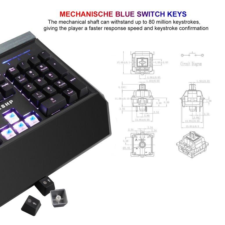 Buy SX LESHP Unlimited Backlight Wired Multimedia Mechanical Game ...