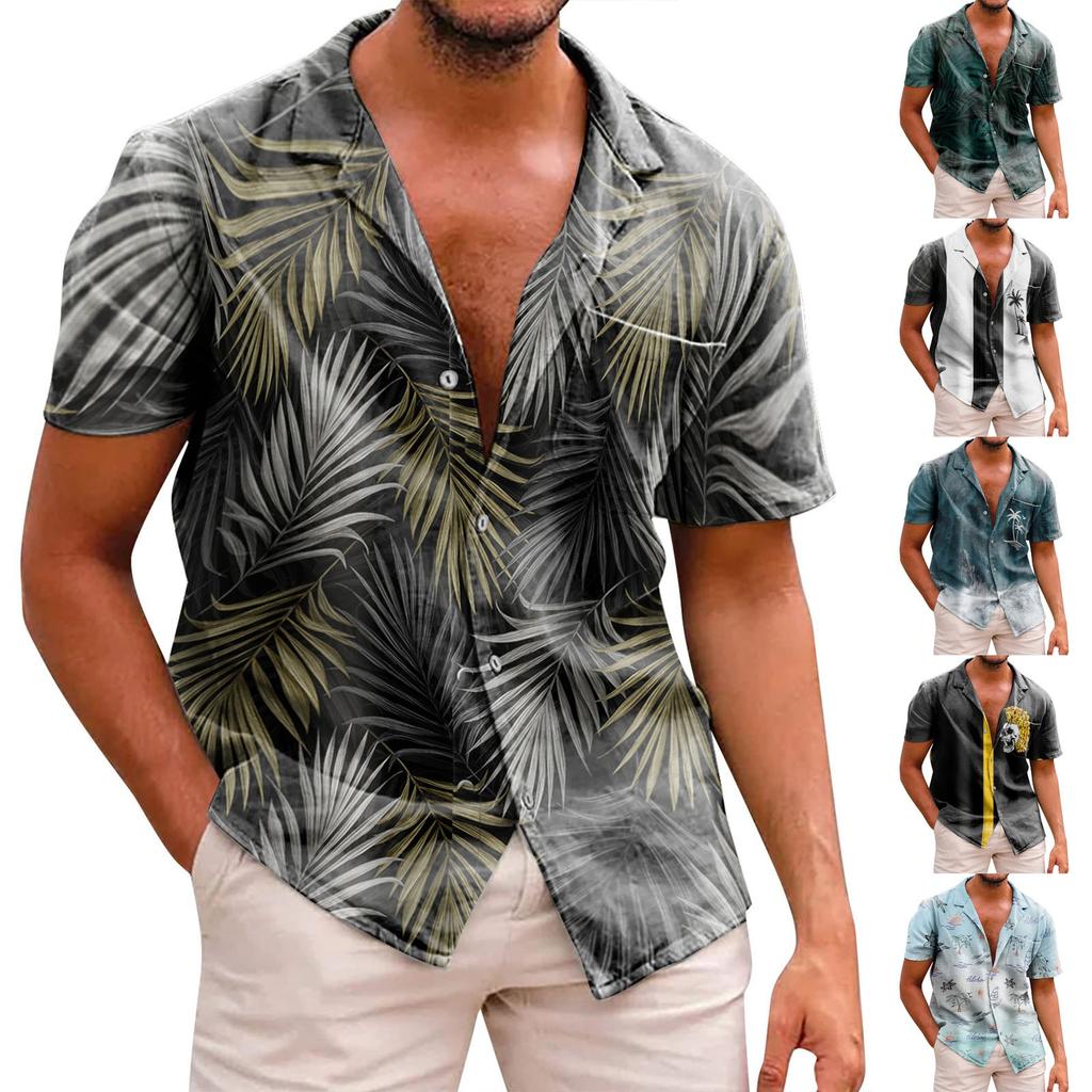 Sommer Neue männer Gedruckt Slim Fit Hemd Große Mode Casual Kurzarm Shirt Männer günstig kaufen ...