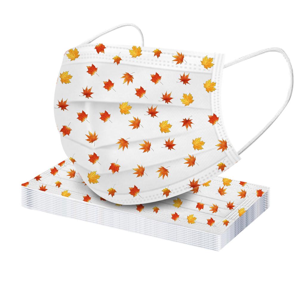 Buy Adult'S Cartoons Maple Leaf Mask Disposable Face Mask Ear Loop Mask ...