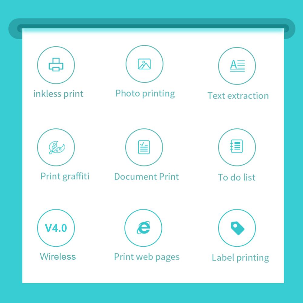 Cheap 200dpi Wireless Thermal Label Printer Note Memo Ink-Free Printer ...