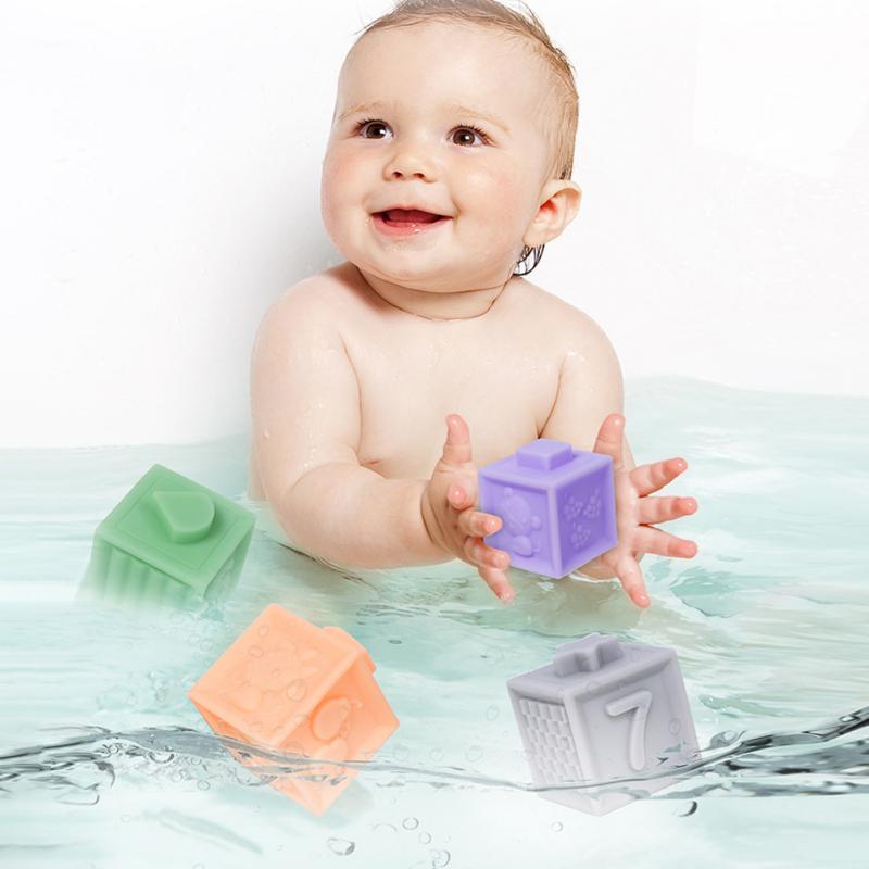 Buy New Baby Toys Multicolored Soft Rubber Baby 3D Building Blocks Kids ...