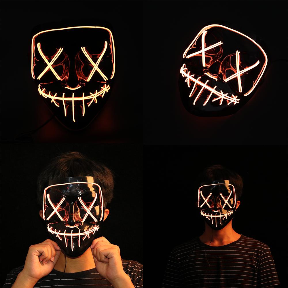 EL Wire Mask Halloween Mask LED Light Up Party Neon Masks Festival ...