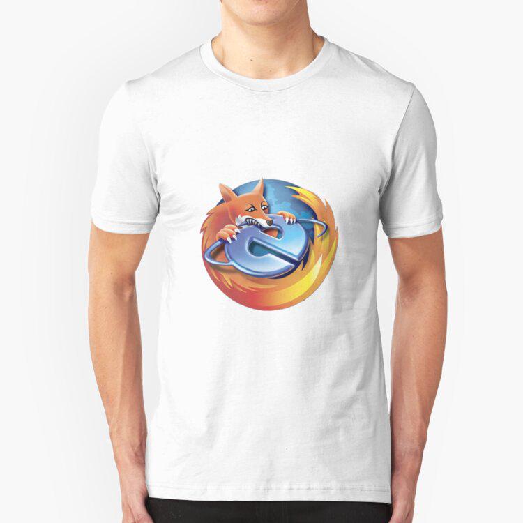Buy Firefox IE Logo Tee Cotton White Tees Summer Men T Shirts Male ...