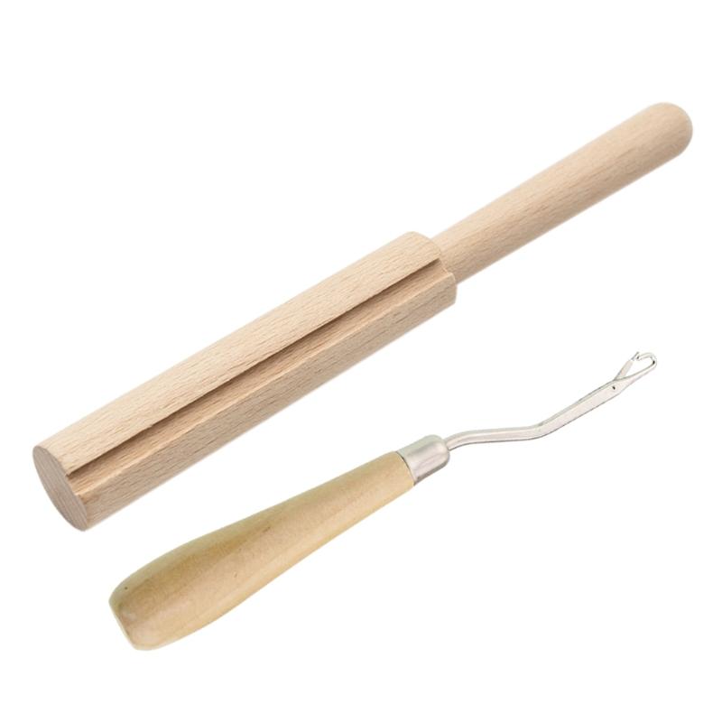 Buy 2pcs/set Wooden Latch Hook Yarn Cutter Tool for Tapestry Carpet Rug ...