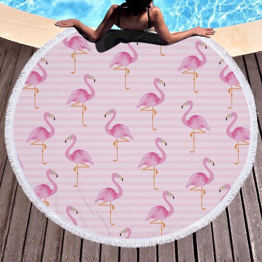 Buy Circular Printed Beach Towel With Tassels Beach Cushion at ...