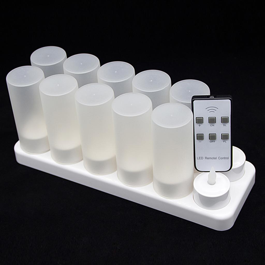 Buy Control Remote 12Pcs Party LED Light Charging Votive Candle Lamp ...
