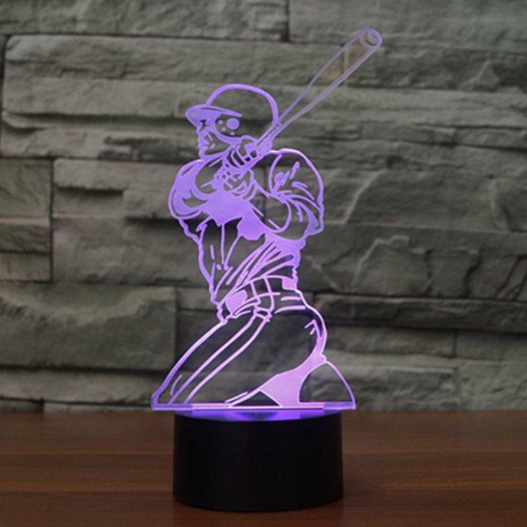 Buy JS Playing Baseball Shape Touch Table Lamp 7 Colors Changing Desk ...