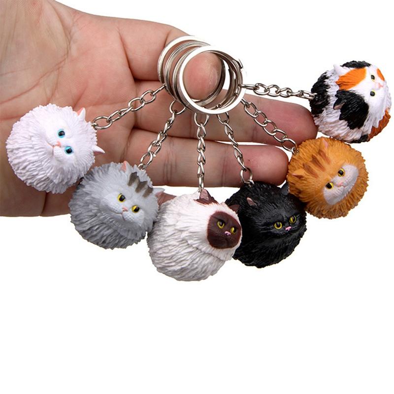 Cheap 1PC Cute Cartoon Cat Pendant Key Rings Kitten Cat Key Chain Shake ...