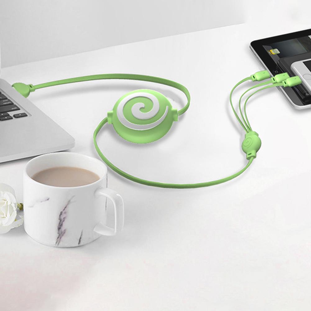 Buy Multi Retractable USB Charger Cable 3 in 1 USB Charging Data Sync ...