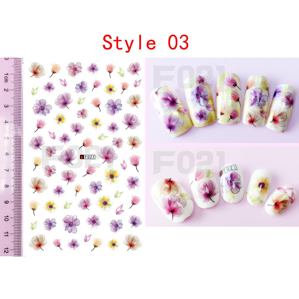 Buy Nail Art Water Decals Transfer Stickers Clear Flower Tips Manicure