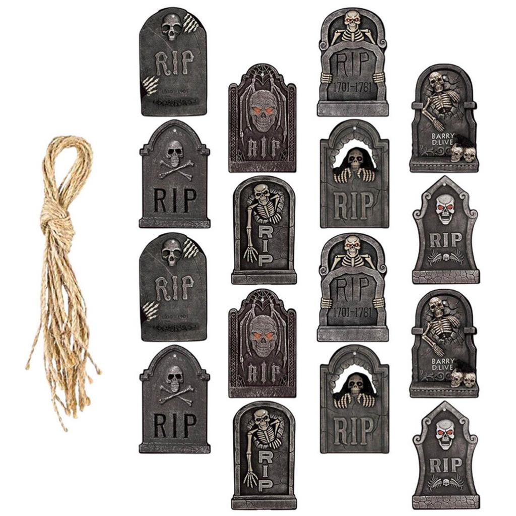 Multifunctional Halloween Party Yard Tags Reusable Tombstone Halloween ...