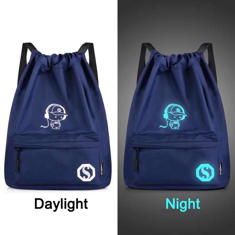 Cheap Night Luminous Drawstring Waterproof Travel Sport Nylon Cinch Gym ...