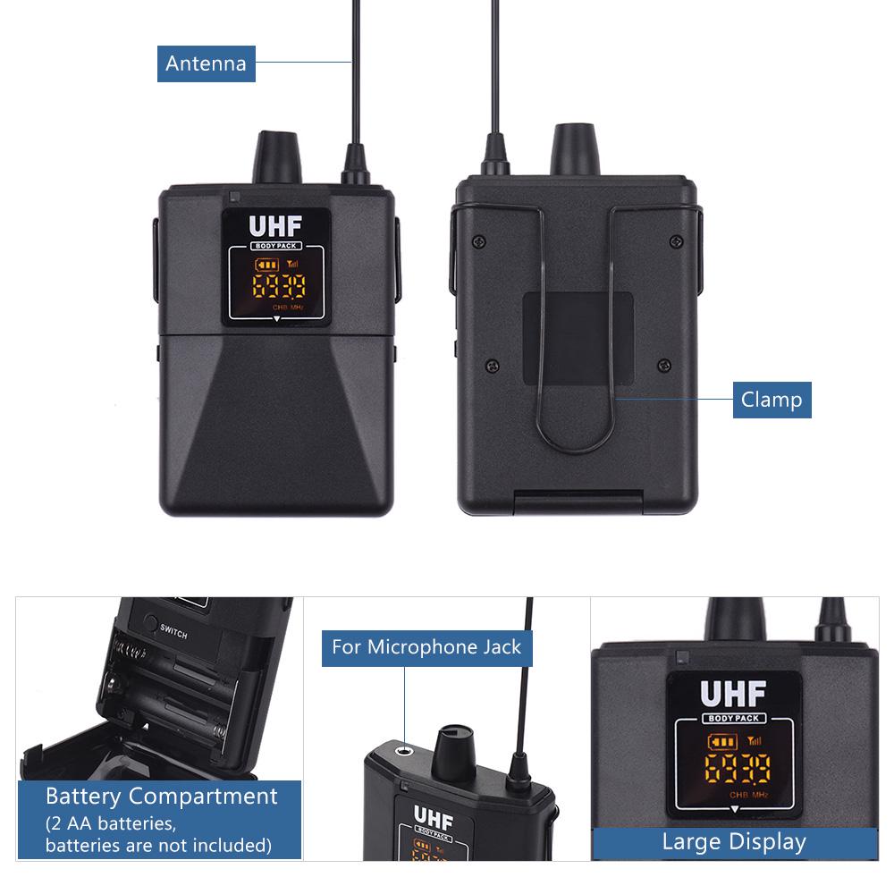 Buy UHF Dual-Frequency Wireless Microphones Set w/Receiver&Transmitter ...