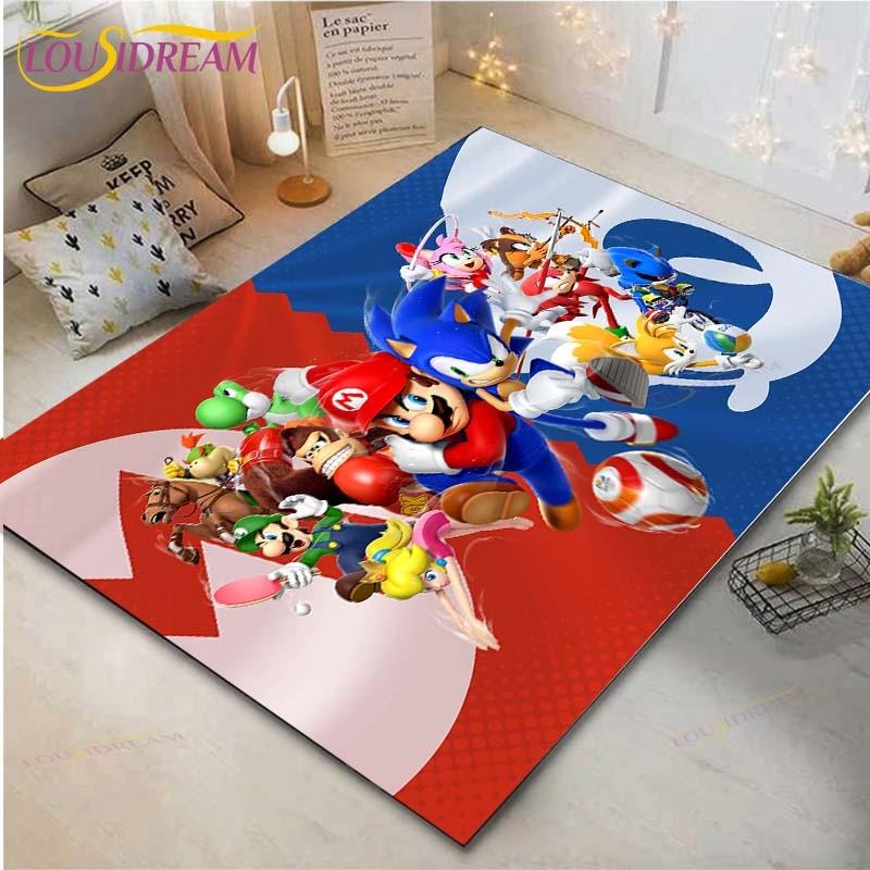 💰Kjøp Cartoon Mario Bros Carpets Kids Crawling Carpets Living Room Tea ...