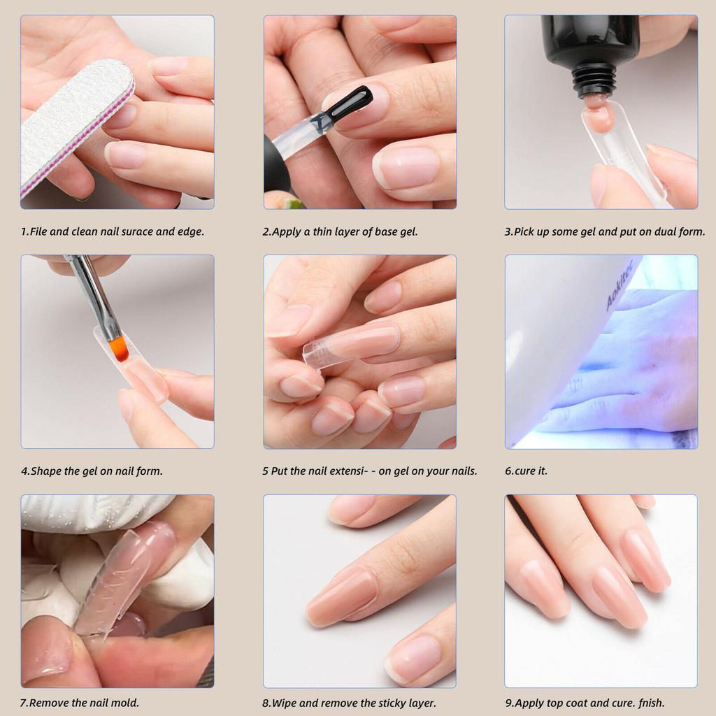 Buy 7Pcs/Set 15ml Nail Extension Set Poly UV Gel Set UV Gel Builder Kit ...