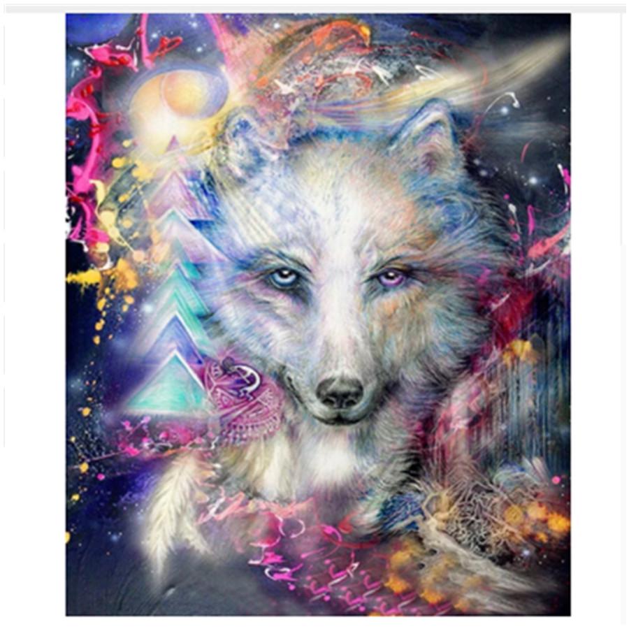 Buy 5D Diamond Painting Animals Wolves Cross Stitch Diamond Picture Diy ...