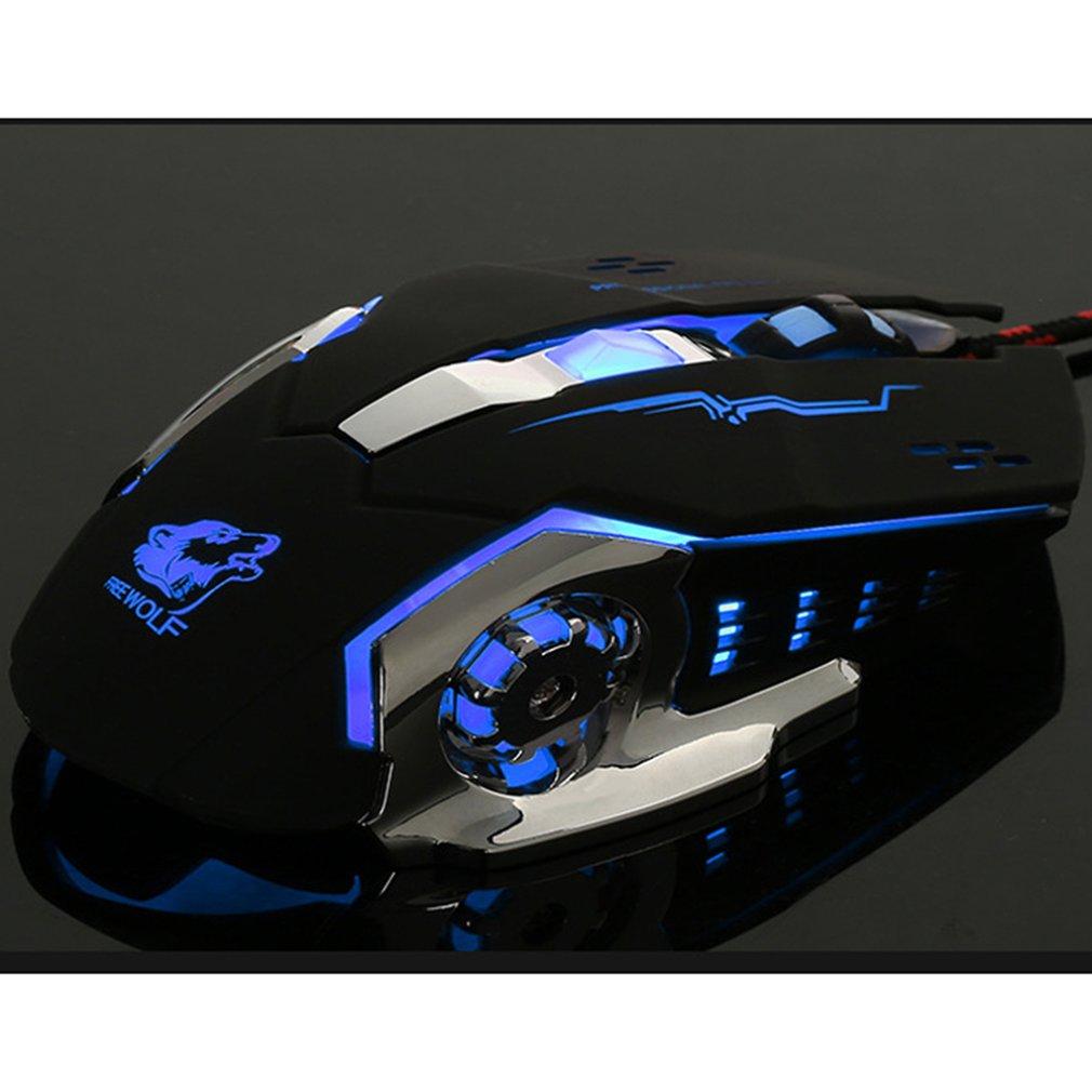 Buy V5 Mechanical Mouse Wire Connection for PC Soundless Silent Mouse ...