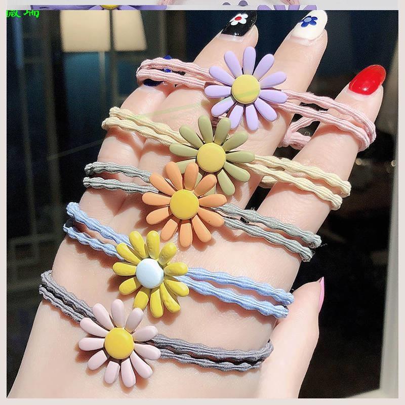Buy Cute Daisy Flower Fashion Elastic Hair Ring Rope Bands Women Rubber ...