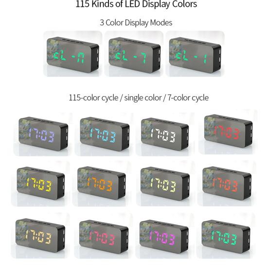 Buy Creative Digital Clock Color Changing Alarm LED with Cable at ...