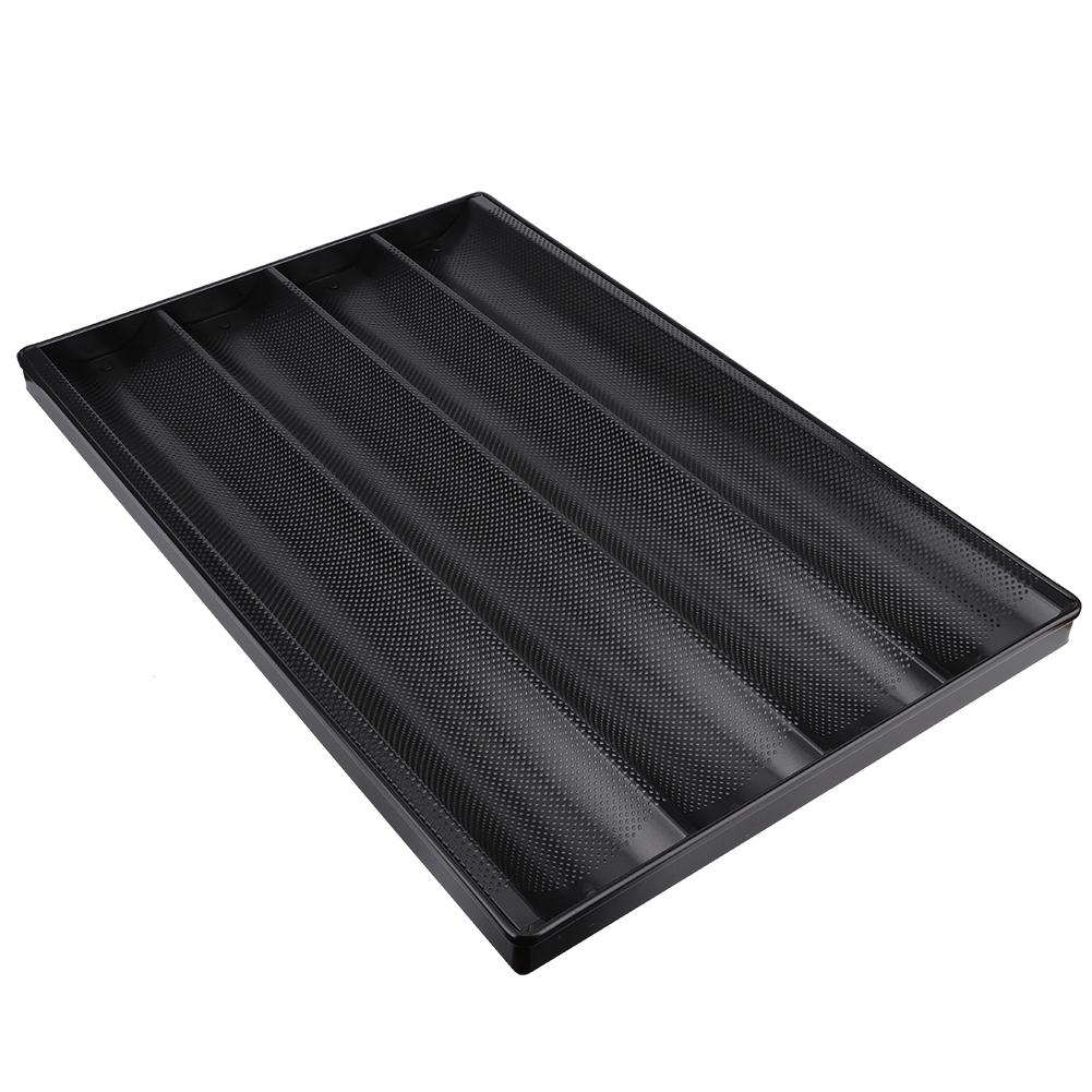 Buy 4-Slot Aluminum Non-Stick Bread Baking Tray French Bread Pan Cake ...