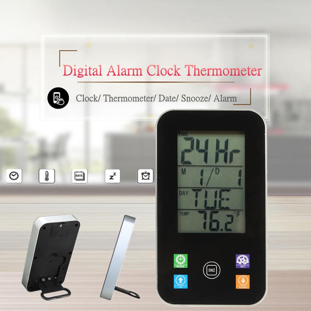 Buy Digital LCD Thermometer Hygrometer Weather Station Alarm Clock ...
