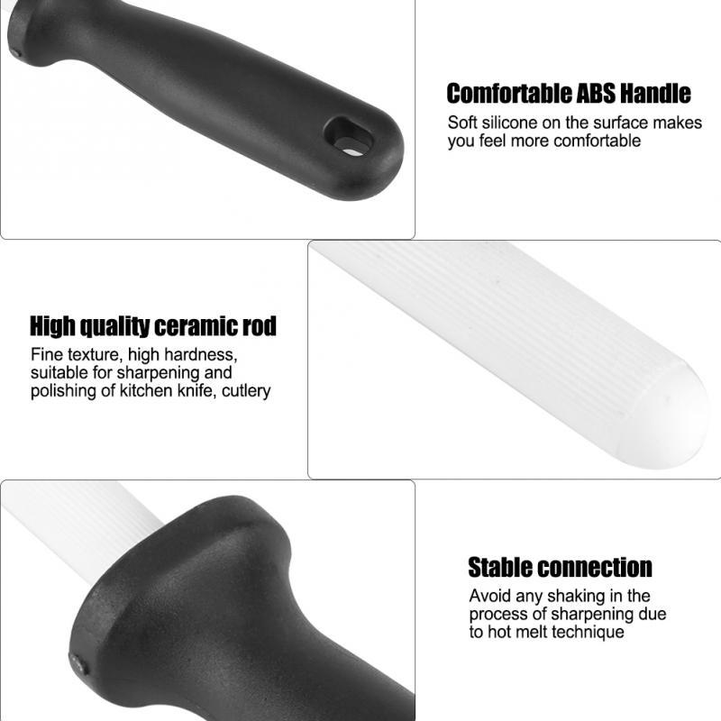 8inch Ceramic Sharpening Rod Stick Sharpener Stone for Kitchen Knife ...