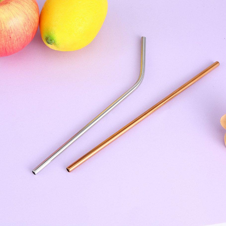 Buy Reusable Stainless Steel Straw Titanium-Plated Colored Washable ...