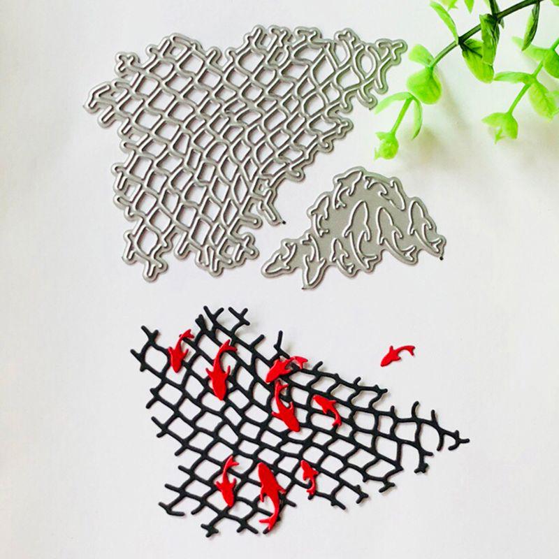 Buy Fishing Net Fish Cutting Die Stencil Template Mold DIY Paper Craft ...