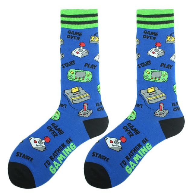 Design Happy Funny Socks Men Alien Pizza Beer Game Milu Deer Christmas ...