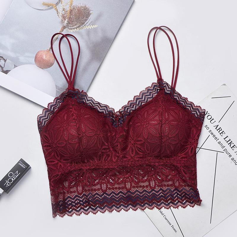 Buy Women Fashion Lace Patchwork Crop Top Sexy Lace Bra Tops at ...