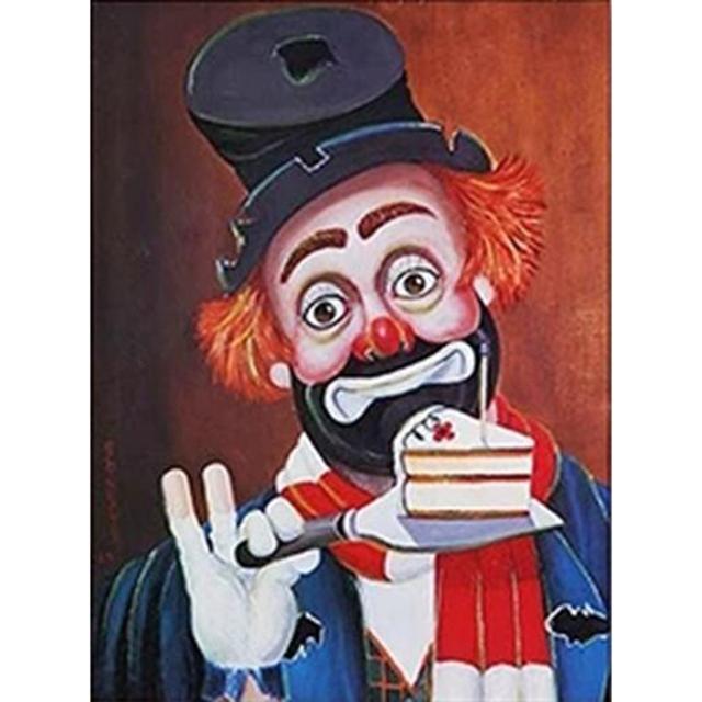 💰Kjøp 5D Diy Diamond Painting Humorous Clown Embroidery Full Round ...