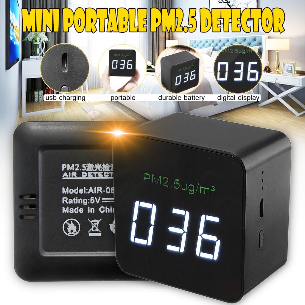 Portable Digital PM2.5 Detector Air Quality Monitor Meter Tester ...