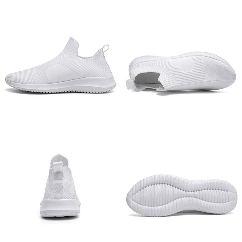 Buy Men Breathable Knitted Sneakers Mesh Ultra Light Running Shoes Slip ...