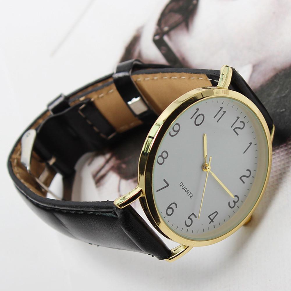 Unisex Simple Business Leather Quartz Wrist Watch uygun fiyatlı satın ...