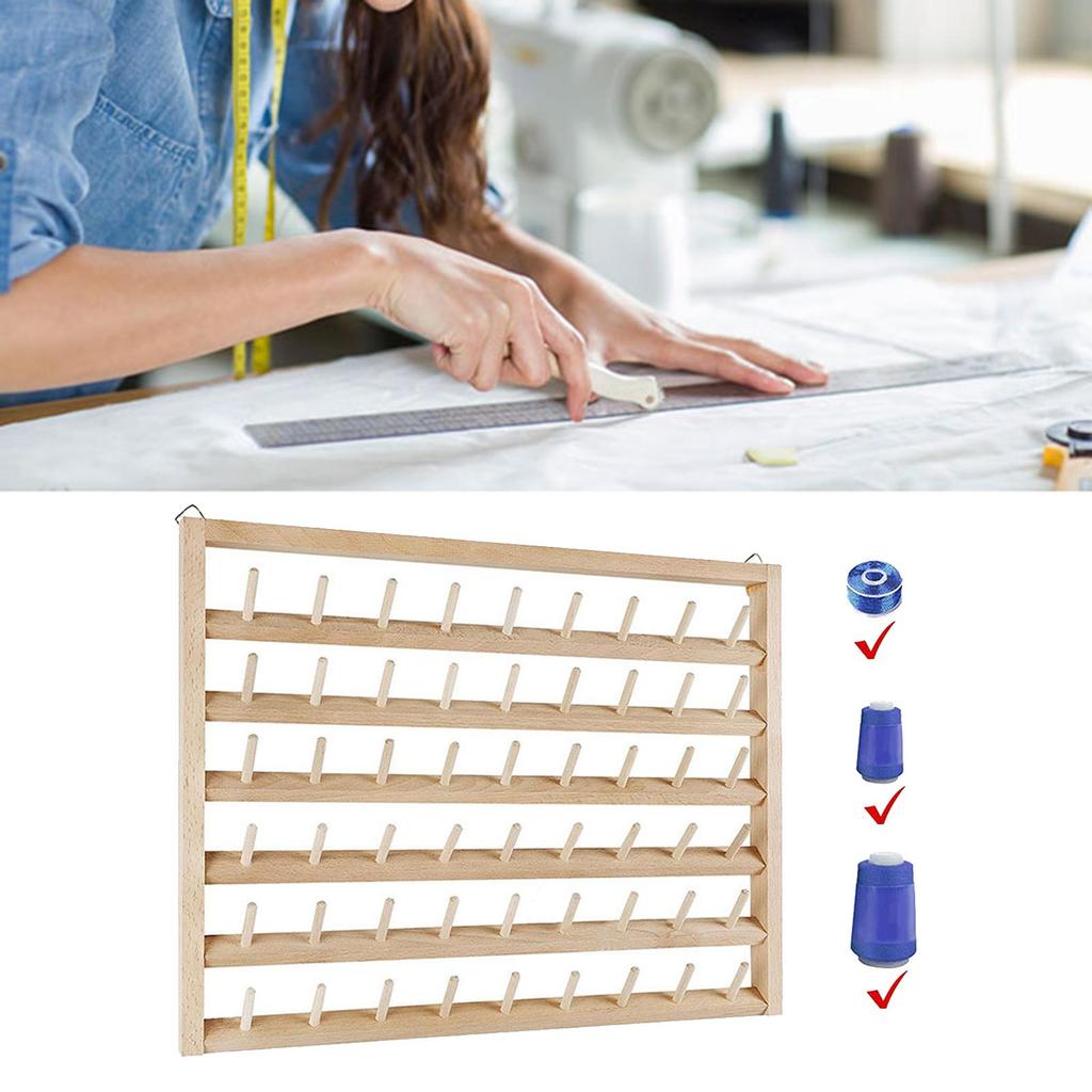 Buy Wall Pine Sewing Thread Stand Organizer Craft Embroidery Storage ...