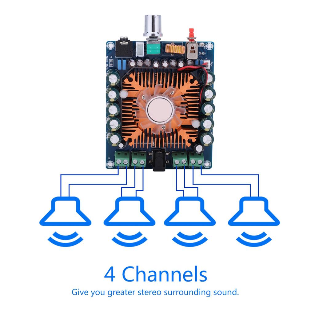 Cheap 4 Channels 4*50W Large Power HiFi Amplifier Board IC Smart ...