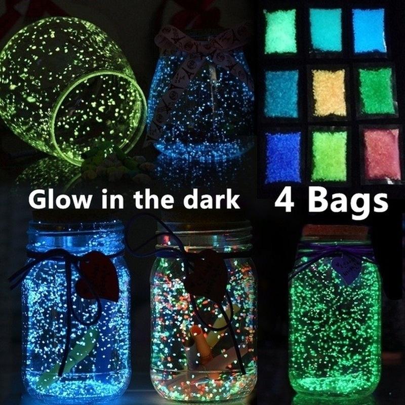 Buy 4 Bags Glow In The Dark Sand Colorful Fluorescent Luminous ...